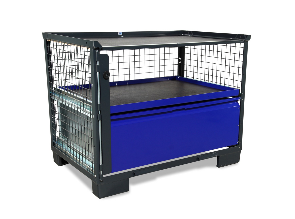 sth-systeme Gitterbox LCB I Teilauszug | 1 große Lade & 1 Rahmen — Hoch ...